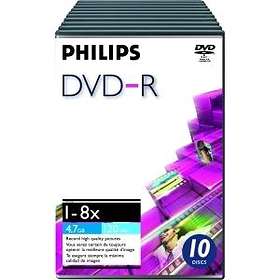Find the best price on Philips DVD-R 4.7GB 8x 10-pack Slim Amaraycase ...