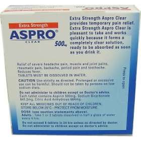 Find the best price on Aspro Clear Extra Strength 500mg 16 Tablets ...