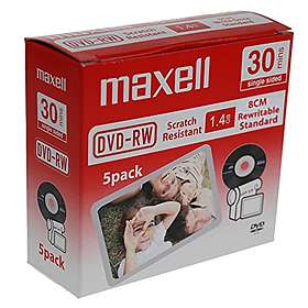 Find the best price on Maxell DVD-RW 1.4GB 5-pack Slim Case | Compare ...