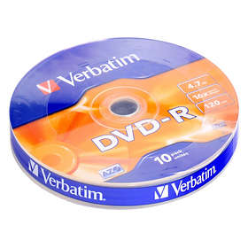 Find the best price on Verbatim DVD-R 4.7GB 16x 10-pack Cakebox Matt ...