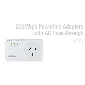 Find the best price on NetComm 200Mbps Powerline Twin Pack with AC Pass ...