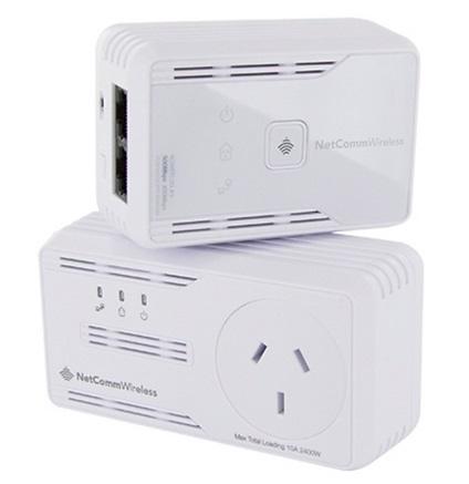 NetComm 500Mbps Powerline Twin Pack with Dual Band WiFi (NP508 ...